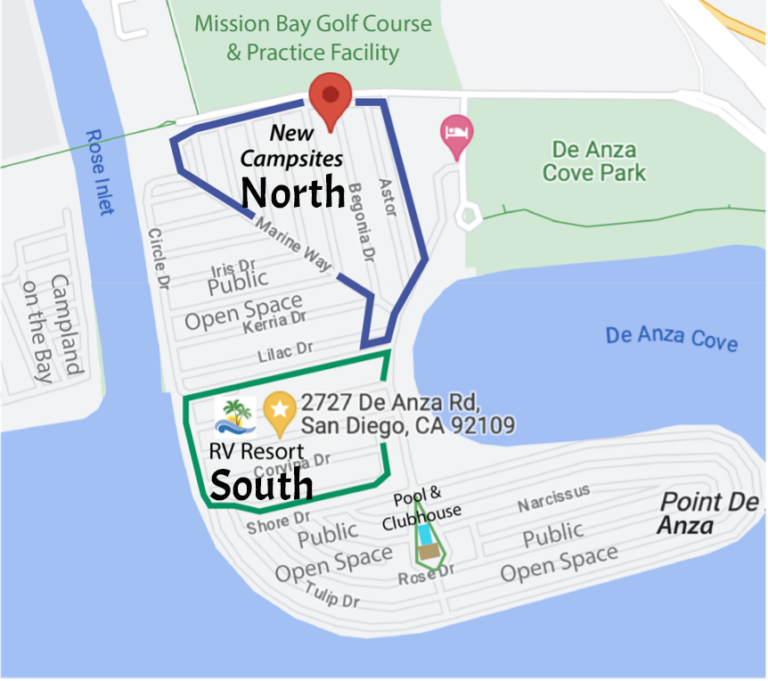Best RV Rates & Resort Map San Diego CA - Mission Bay RV Resort